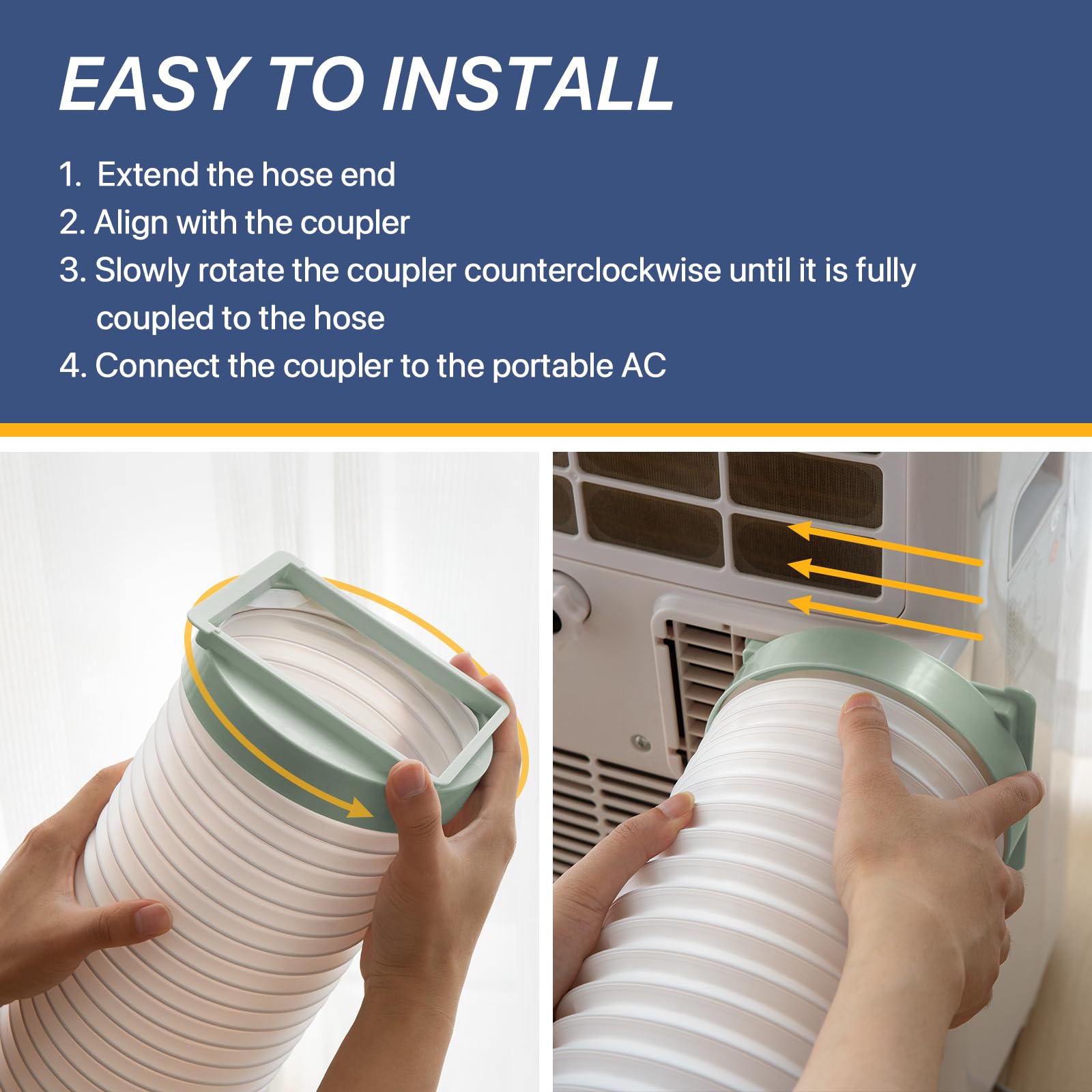 Portable Air Conditioner Hose 5.9β(15cm) Diameter, Air Conditioner Exhaust Hose, 80 Inch Length, Universal Fit, Counterclockwise