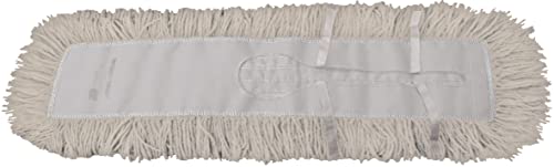 ProGrade Dry Mop Kit with Industrial-Quality Twisted Closed Loop Mop Head - Heavy-Duty Steel Frame, Wood Handle - White 48 Inch
