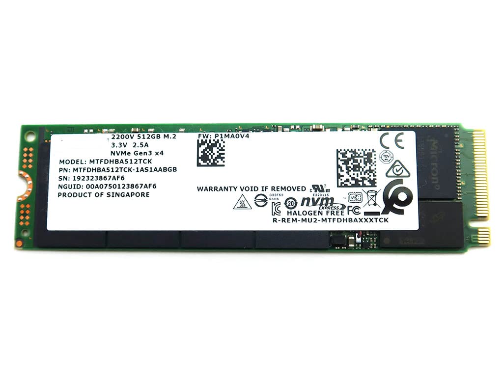 Solid State Drive MTFDHBA512TCK-1AS1AABGB Compatible Replacement Spare Part for Micron 2200S MTFDHBA512TCK 512GB TLC M.2 2280 NVMe PCI-Express Gen3 x4 SSD