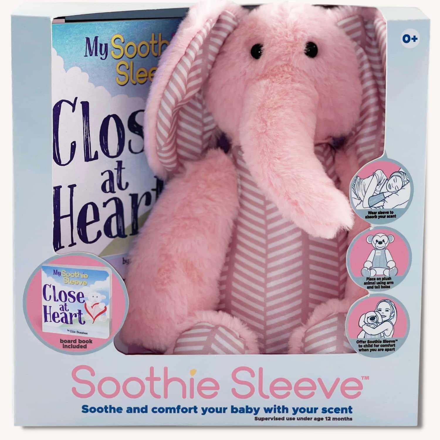 Soothie Sleeve, a Pediatrician Designed Plush, Uses a Parent's Scent to Soothe Baby or Child (Gift Box w/Board Book, Safety Tested for 0+), Bundle