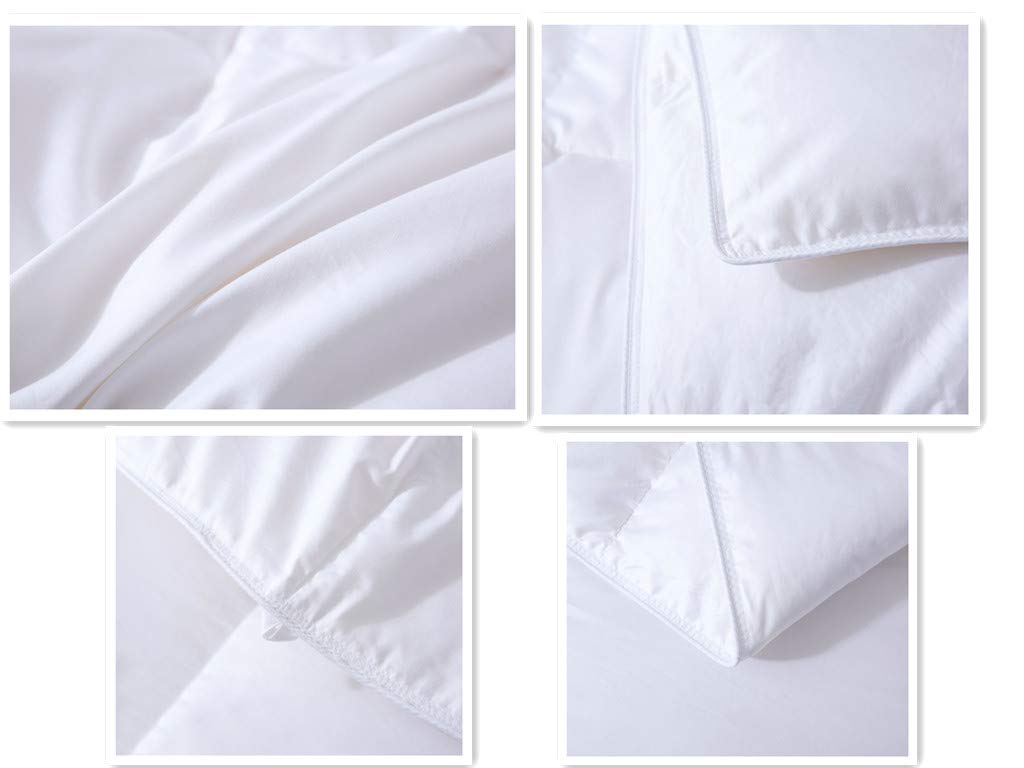 Lightweight Summer Baby/Toddler White Down Blanket Comforter Duvet Insert for Crib Bedding, Soft Cotton Shell, Machine Washable, White, 41x48 Inches