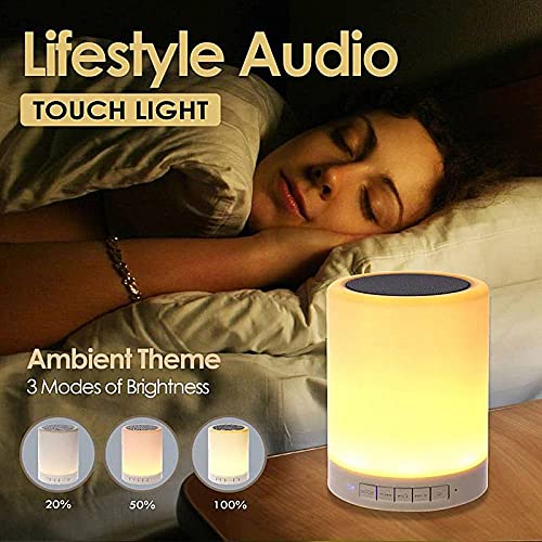 Portable Night Light Bluetooth Speaker Dimmable Warm Light & Multi-Color Changing Bedside Lamp Portable Speaker Birthday Gift for Friends, Teens, Kids, Women and Men, (Modela)