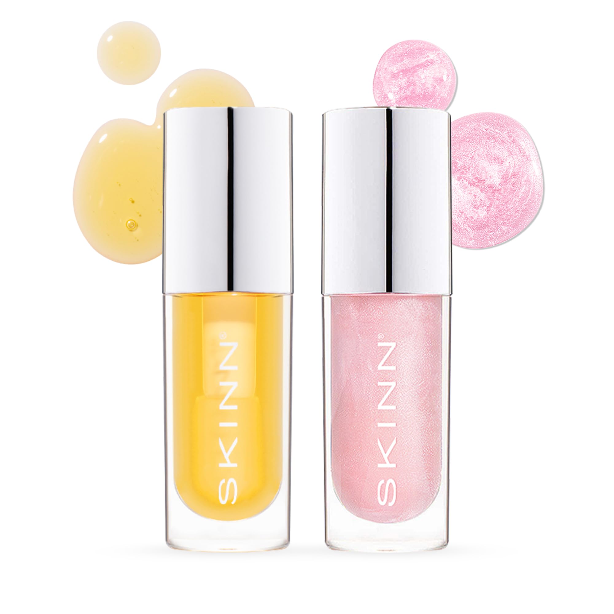 SKINN Luminous Blush Lip Oil - Support Collagen Production, Smooth Lines & Soothe Dry Cracked Lips - Hydrating Clear Lip Oils - Improve Skin's Elasticity, Texture & Glow - Vitamin C & Manuka Honey