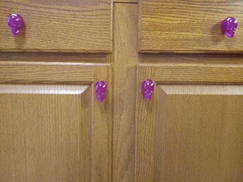 Purple Skull Cabinet Knobs/Drawer Knobs (Black Light Activated) (Set of 2)