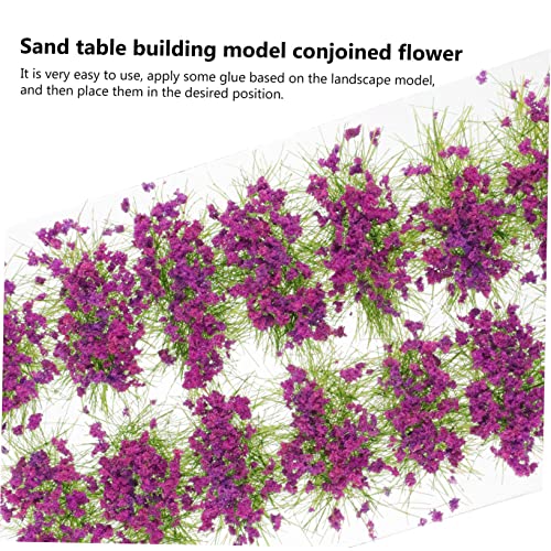SECFOU 3 Boxes Grass shed Grass Cluster Mini Flower Grass Miniature Flower Tufts Miniature Static Grass Tuft Model DIY Miniature Grass Outdoor Purple Plastic Resin Flower Arrangements