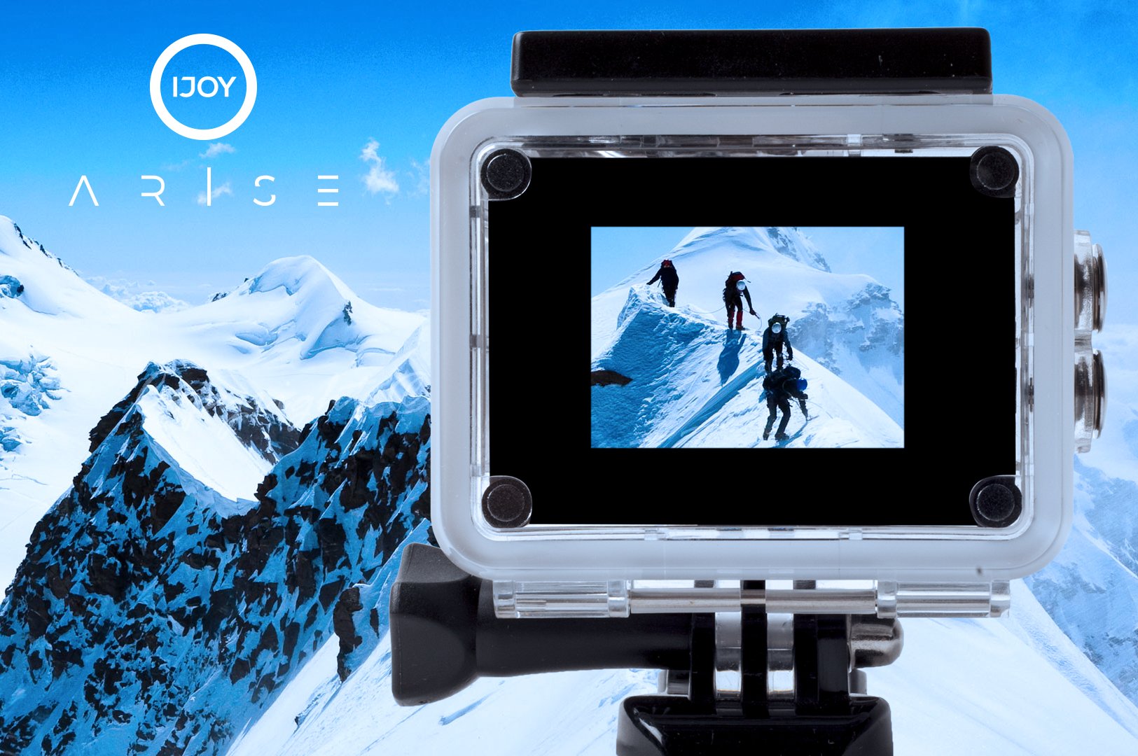 iJoy Arise 1080p Waterproof Action Cam Camera with Mounts and Accessories