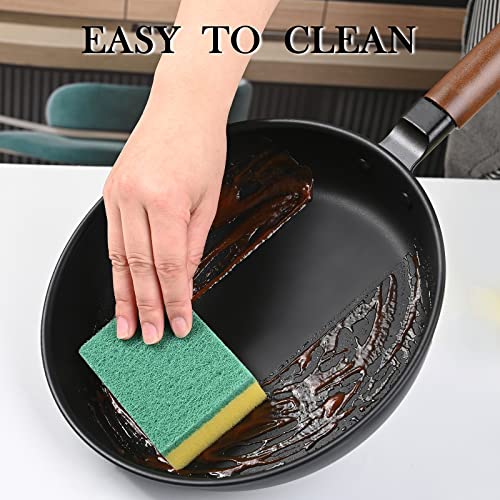 NWEWD Carbon Steel Frying Pan, 9.5-Inch, Nonstick, Omelette Pan, Pancake Pan, Chemical-Free, Easy to Clean, Ergonomic Handle, Safe on All Stove Top