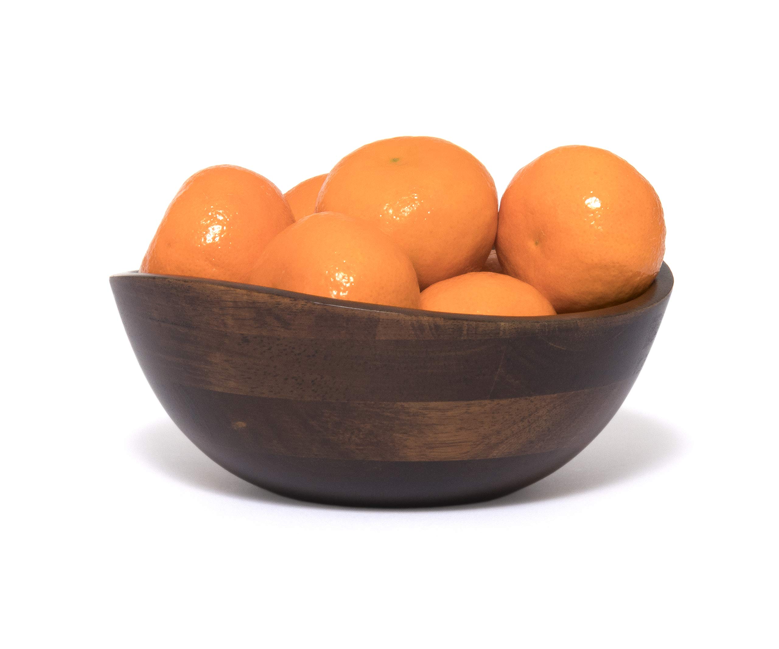 Lipper International Walnut S/4 Small Wavy Rim Bowls