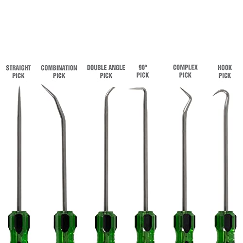 OEMTOOLS 26545 6 Piece Hook And Pick Set With Acetate Handle, Hook Tool And Pick Tool, Vehicle Pick And Hook Set, Pick Tool Set For Mechanics