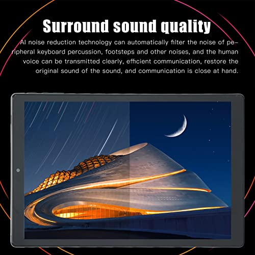 Naroote 10 Inch Tablet, HD Tablet 4GB RAM 64GB ROM Dual Speakers 100‑240V IPS Screen Travel 3G (US Plug)