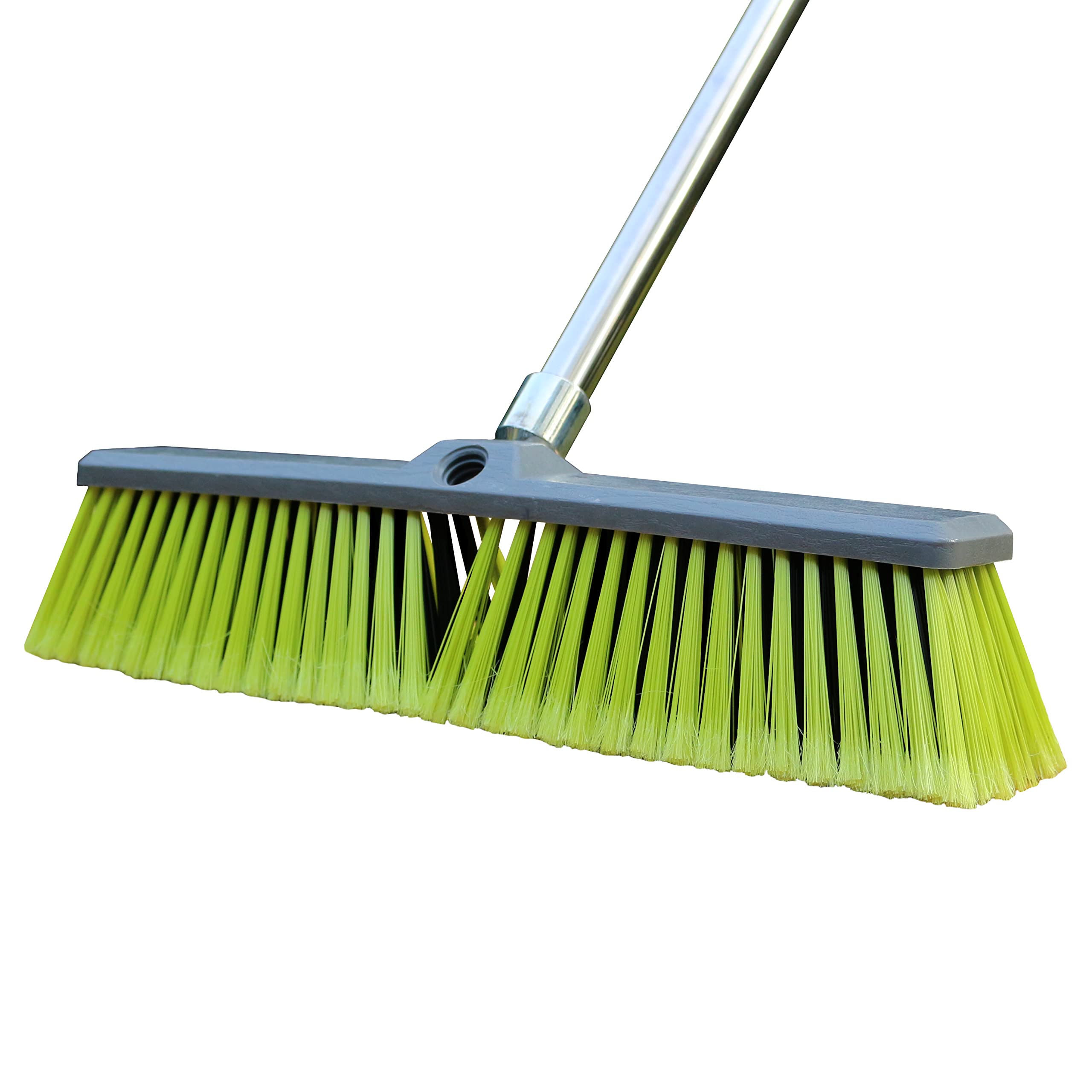 PHYEX 18β Push Broom with Adjustable Long Handle, Multi-Surface Floor Scrub Brush for Cleaning Deck, Patio, Garage, Driveway