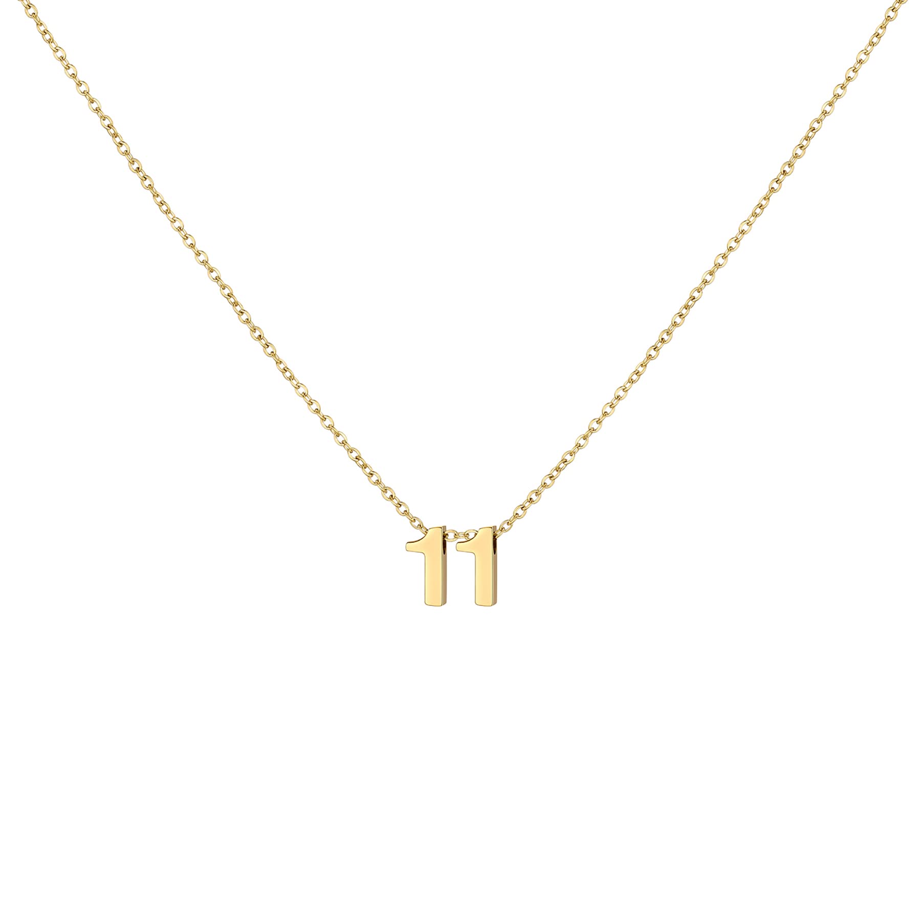 LOXUAKAM Number 11 Necklace for Women, 18K Gold Plated Charm Handmade Necklace Small Dainty Tiny Number Pendant Necklaces for Women Personalized Jewelry