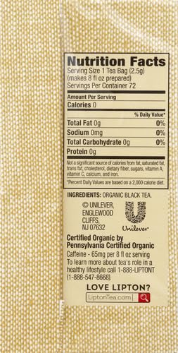 Lipton Black Tea Bags, Hot or Iced, 72 Count