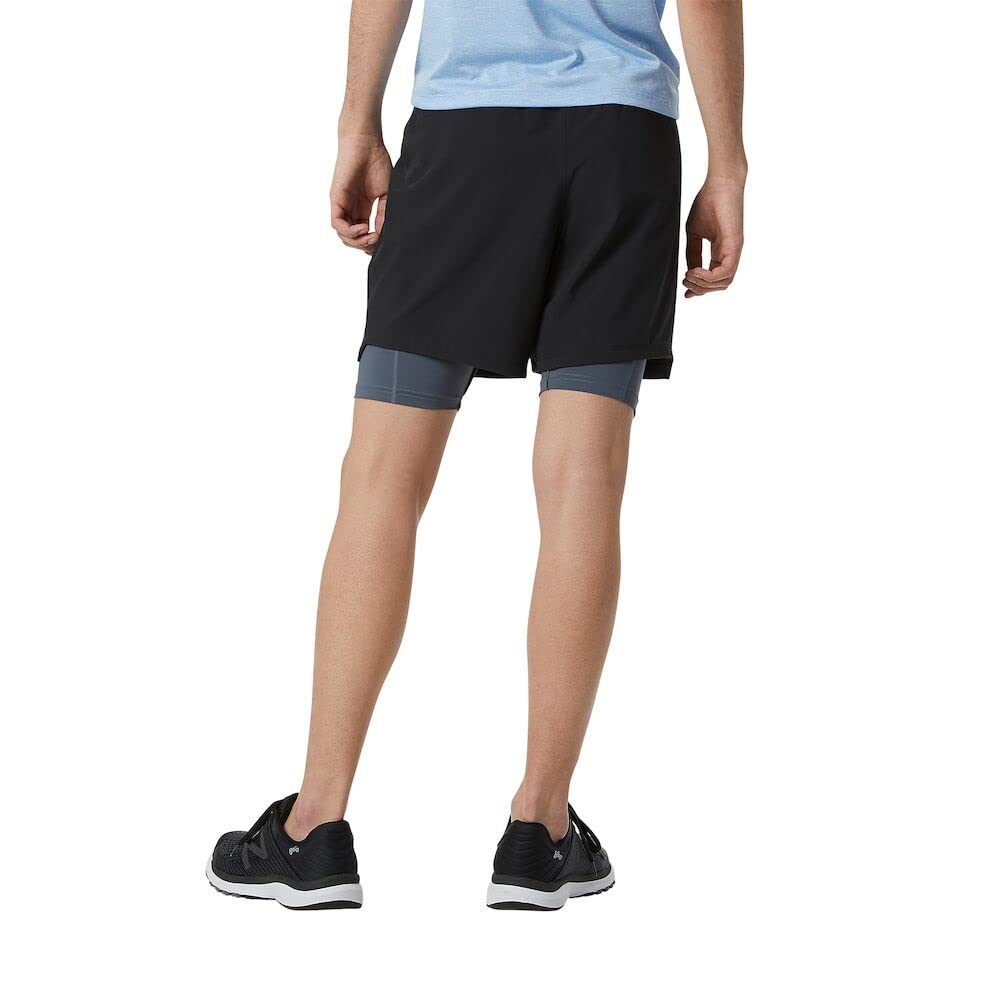 New Balance Men's R.W.T. 7 Inch 2 in 1 Short, Black, Medium