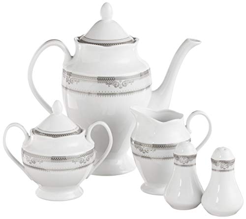 Lorenzo Import Victoria 57-Piece Wavy Porcelain Dinnerware Set
