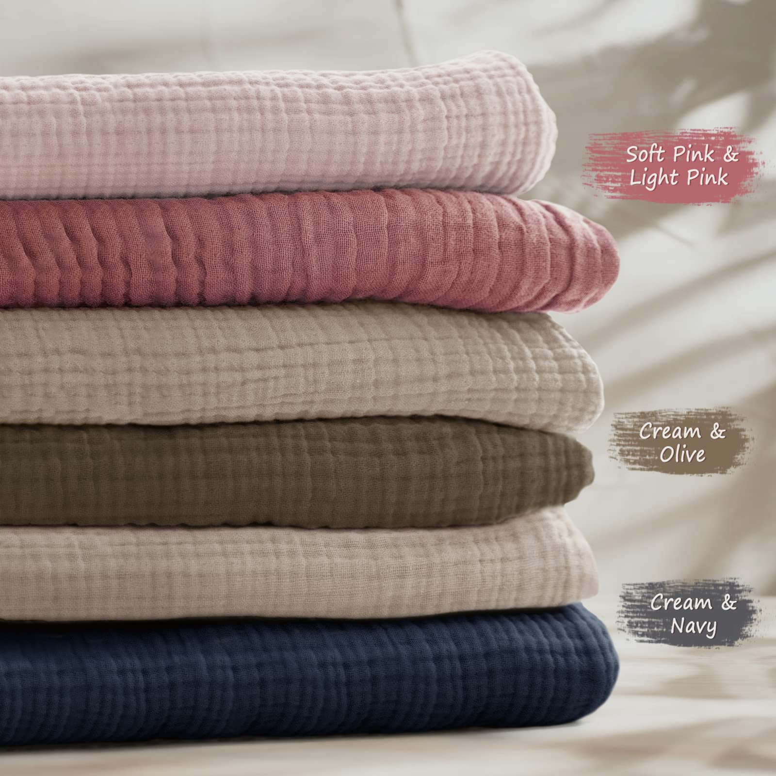 lulumoon Baby Muslin Crib Sheets - Toddler Cotton Fitted Crib Sheets Neutral for Boys and Girls 2Pack