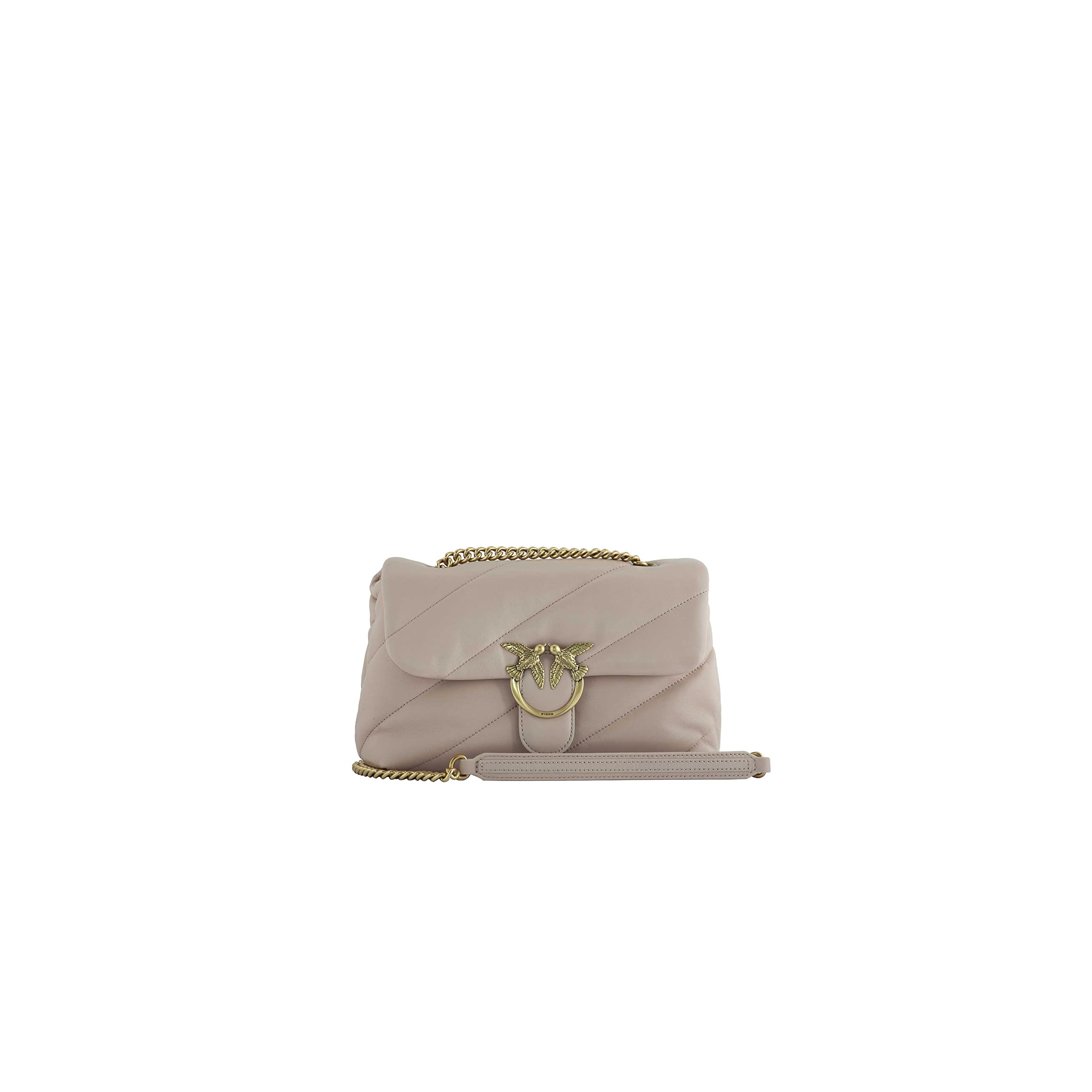 Pinko Love Classic Puff Maxi Leather Shoulder Bag, Pink