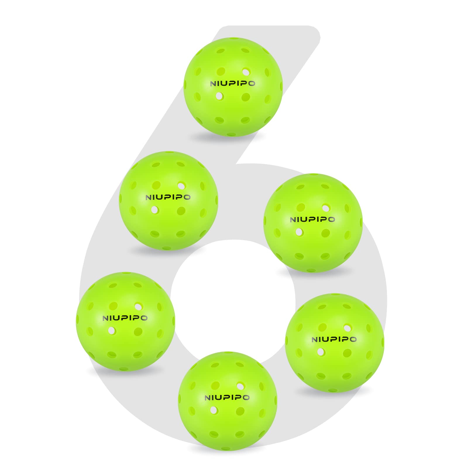 Niupipo Pickleball Paddles Pickleball Set of 10 Balls and 1 Pickleball Bag