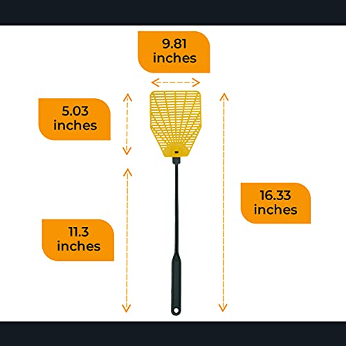 OFXDD Fly Swatter, Long Fly Swatter Pack, Fly Swatter Heavy Duty, Triangular, Random Color (3 Pack)