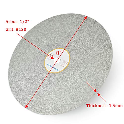 SCOTTCHEN Diamond Flat Lap Wheel 8" x 1/2" Grinding Sanding Disc Lapping Polishing Disc-120 Grit