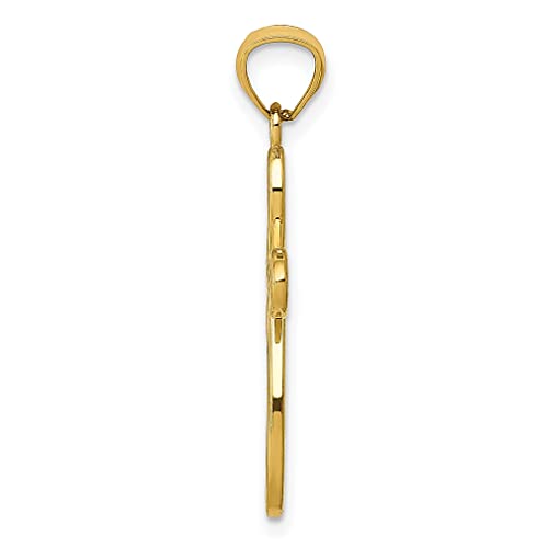 IceCarats 14K Yellow Gold Ribbon Holy Cross Necklace Religious Pendant Jesus Christ Charm 29mm x 14mm Only