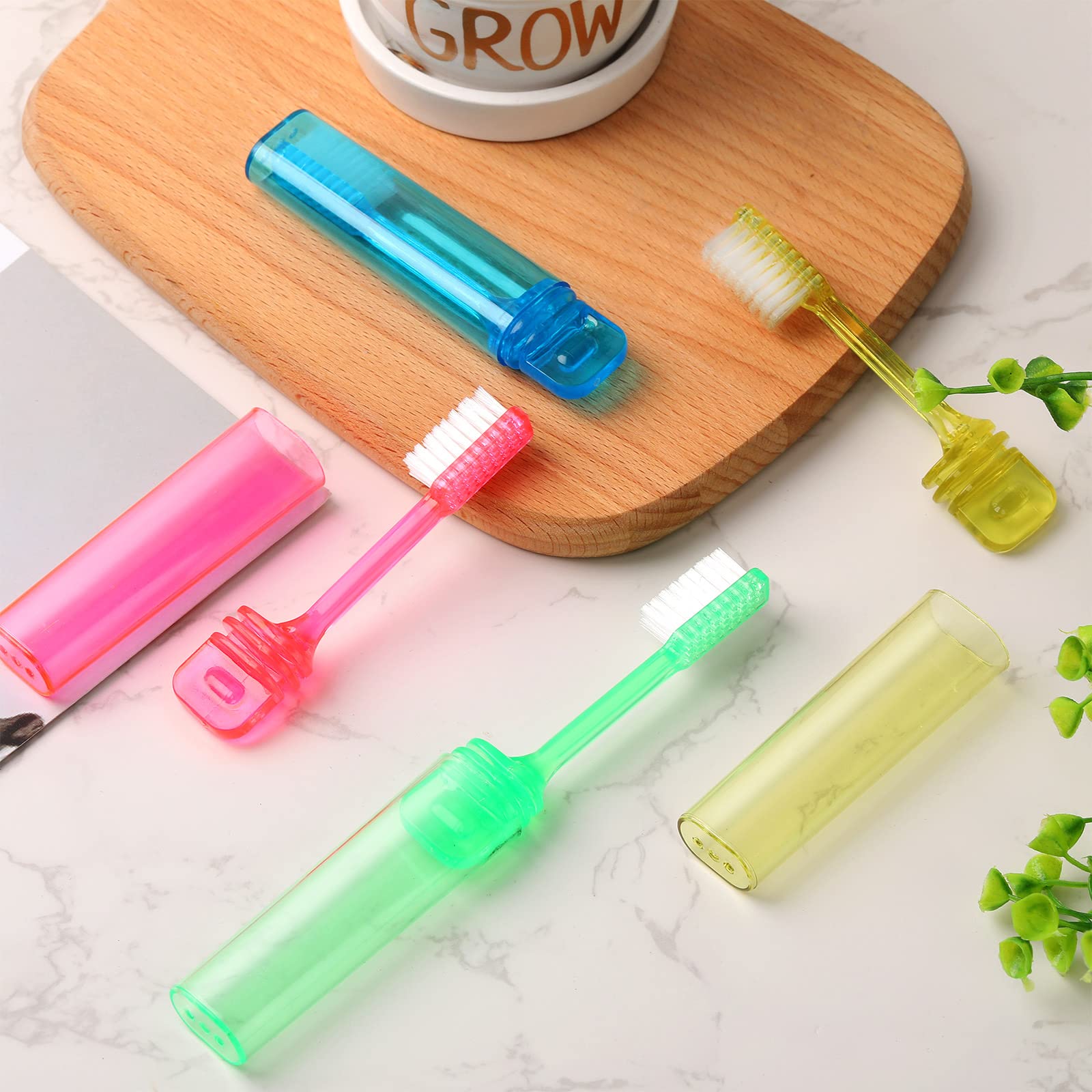 Potchen 150 Pcs Travel Toothbrush Bulk Folding with Case Portable Individually Wrapped Size for Travel, Camping, Hiking, School, Home, Business Trip, Hotels