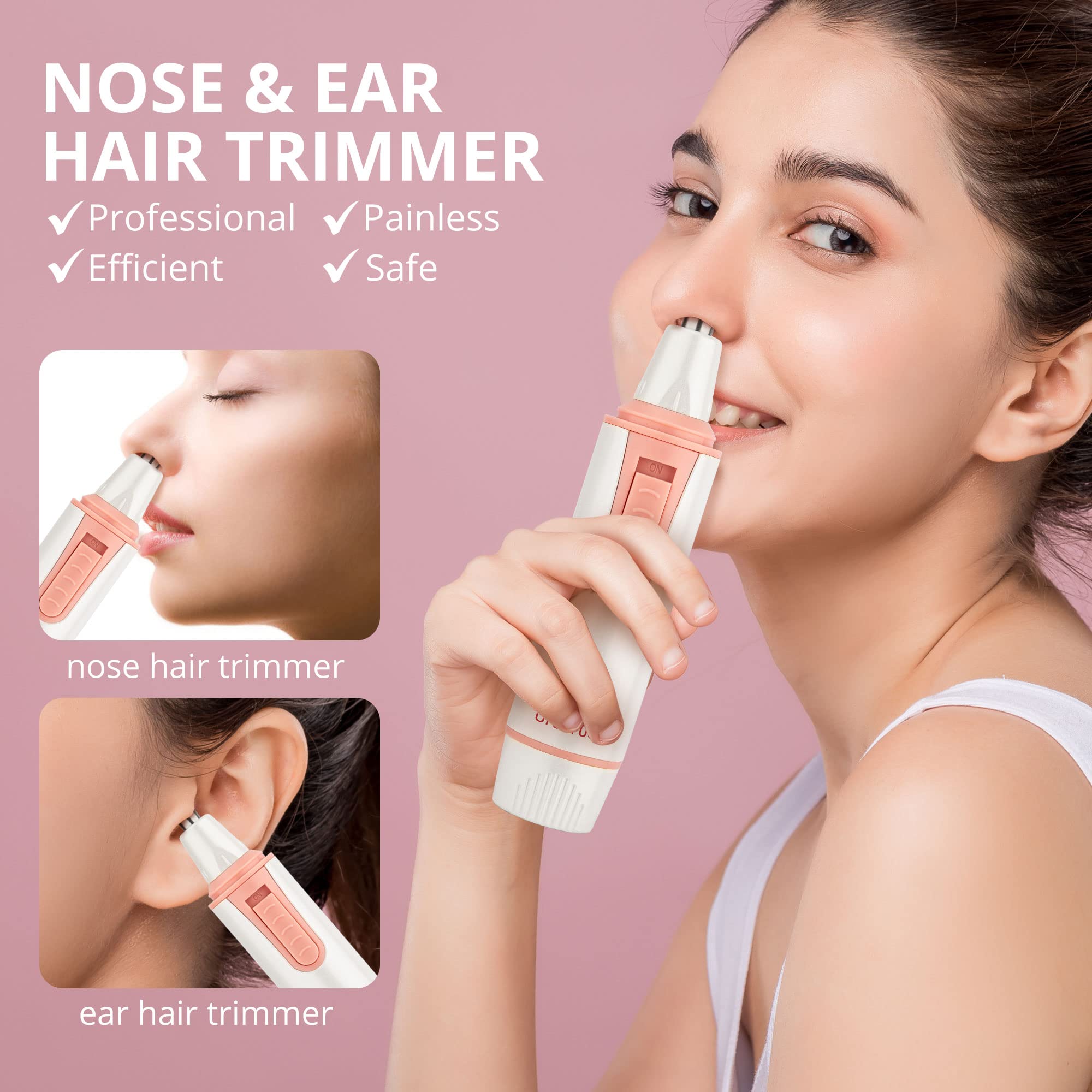 Orchrose Women's Nose Hair Trimmer, Battery-Powered, Waterproof, Precision, Professional