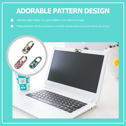 SOLUSTRE Laptop Stickers Laptop Stickers 3Pcs Laptop Webcam Cover Floral Pattern Privacy Cover Camera Slide Blocker Webcam Lens Shield Replacement for Home Office Shop Desktop Camera Desktop Camera