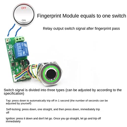 Shapea DIY R503 Low Consumption Fingerprint Control Board Fingerprint Module Access Control Car Motorcycle Bicycle(A)
