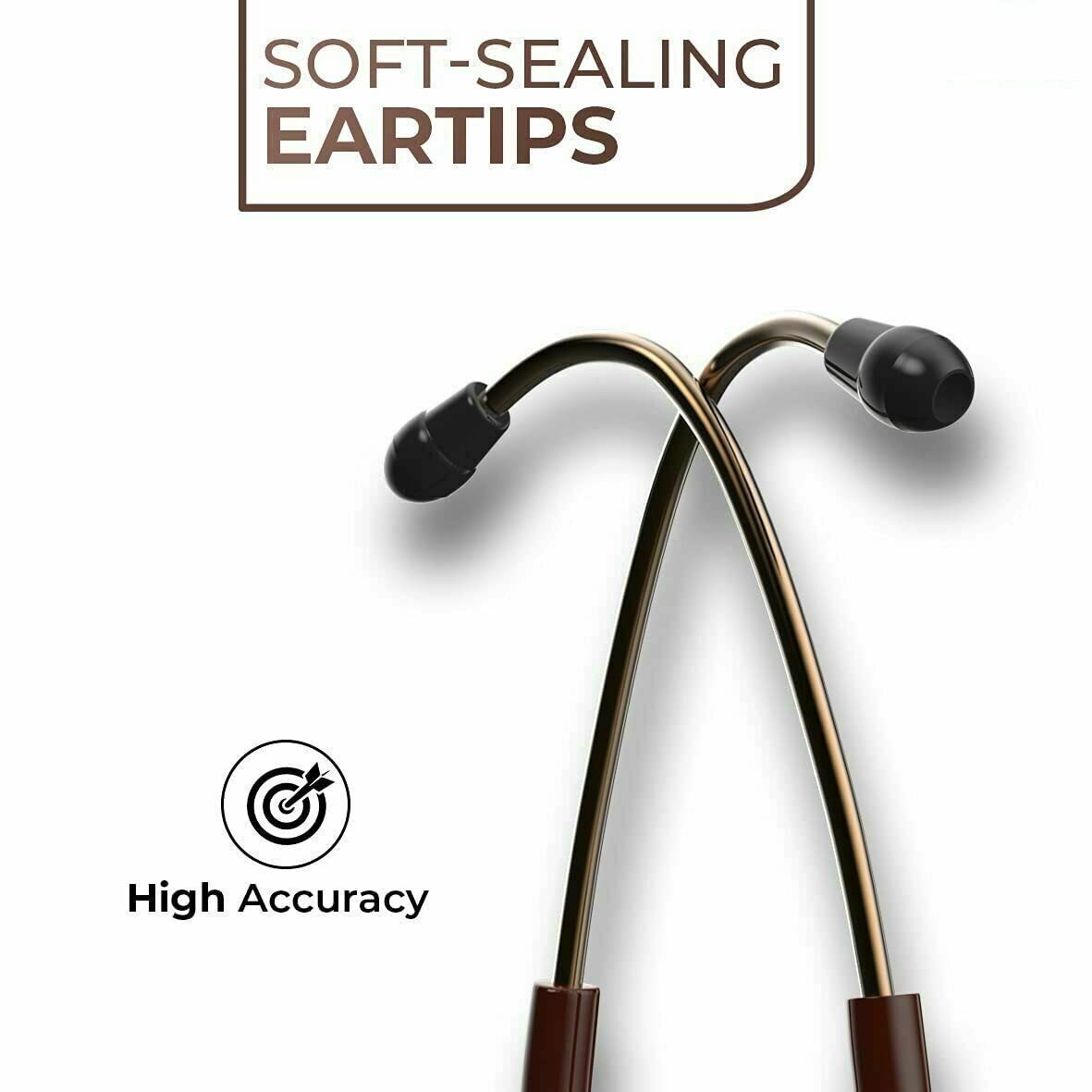 Spancare Cardio 3 Monitoring Stethoscope, Copper-Finish Chest Piece, Chocolate Tube