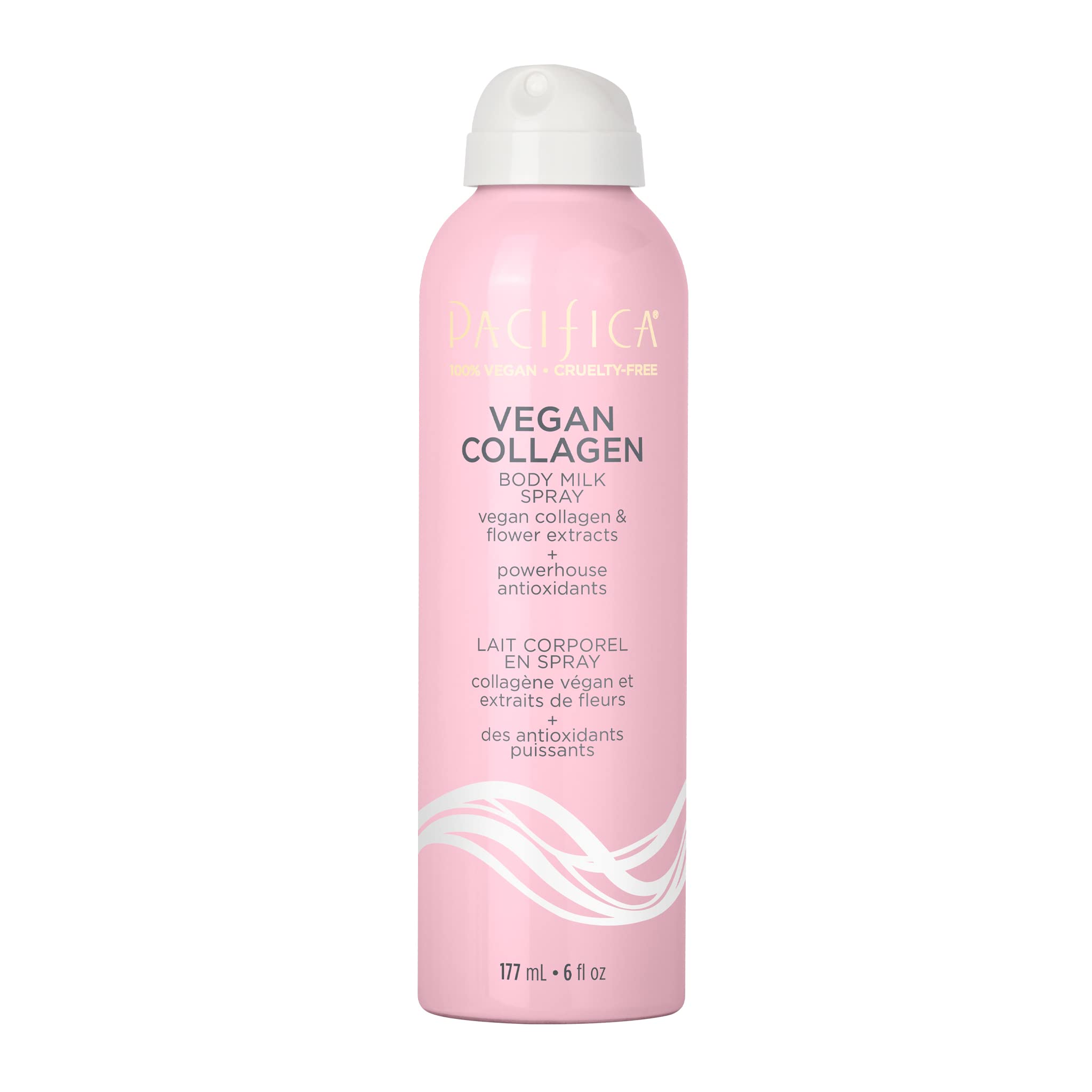 Pacifica Beauty Vegan Collagen Body Milk Spray, Bath and Body, Hydrating, Moisturizing, Body Lotion, Body Serum, Non Aerosol, For Dry Skin, Body Care, Skin Care, 6 fl oz (1 Count)