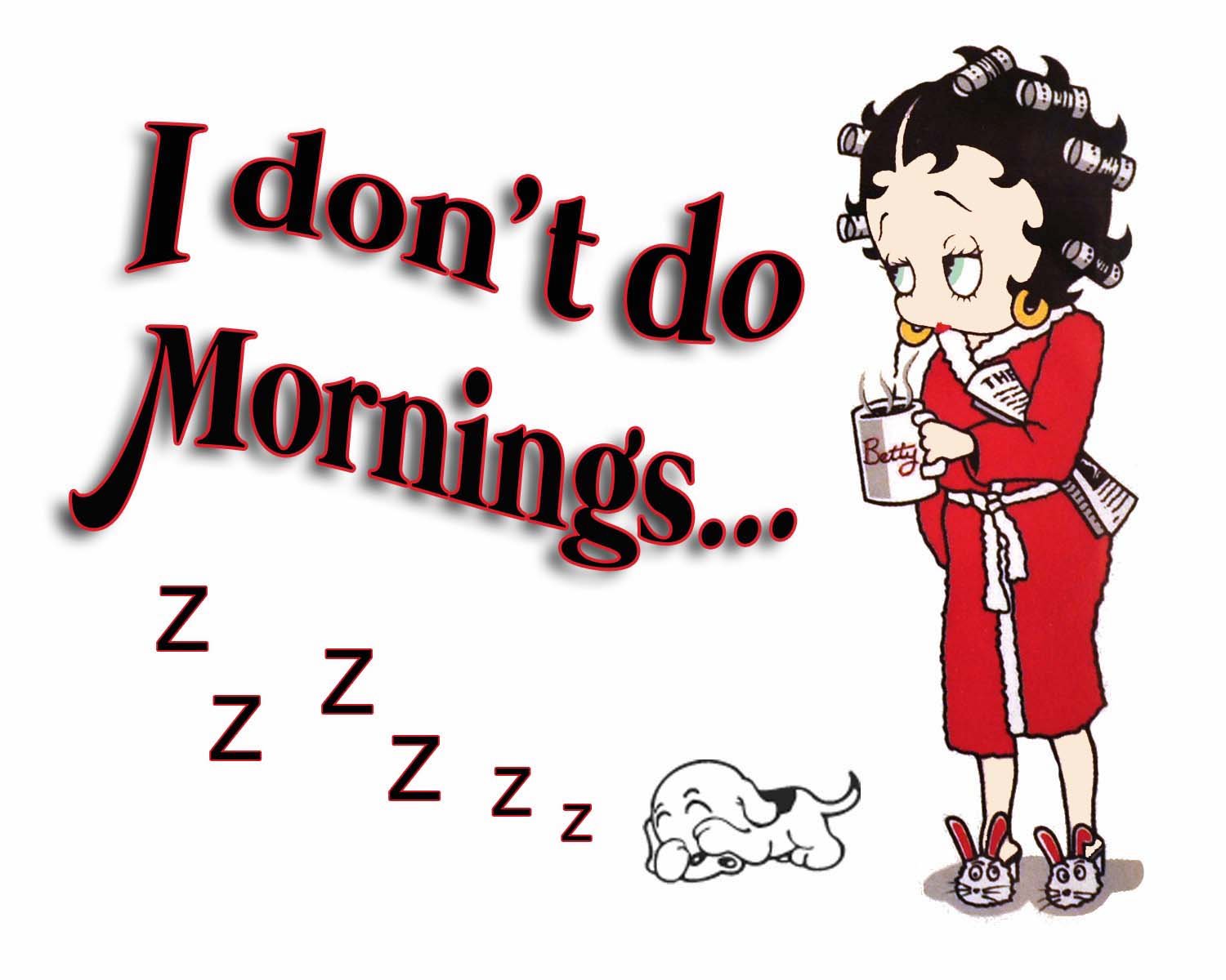 Midsouth Products Betty Boop Mug With Spoon I Don't Do Mornings