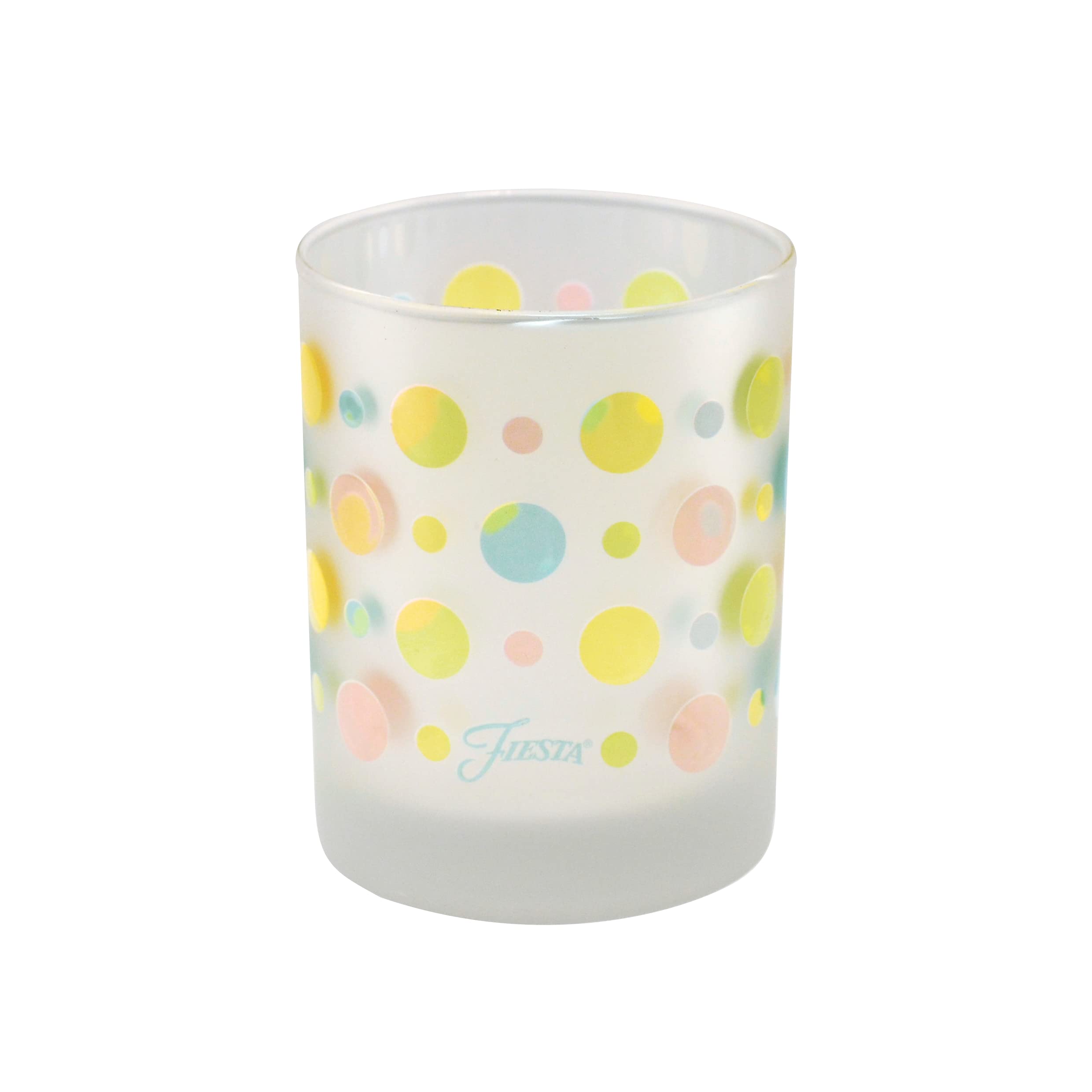 Officially Licensed Fiesta Dots 14-Ounce DOF Double Old Fashioned Glass, Set of 4 (Deco Fashion)