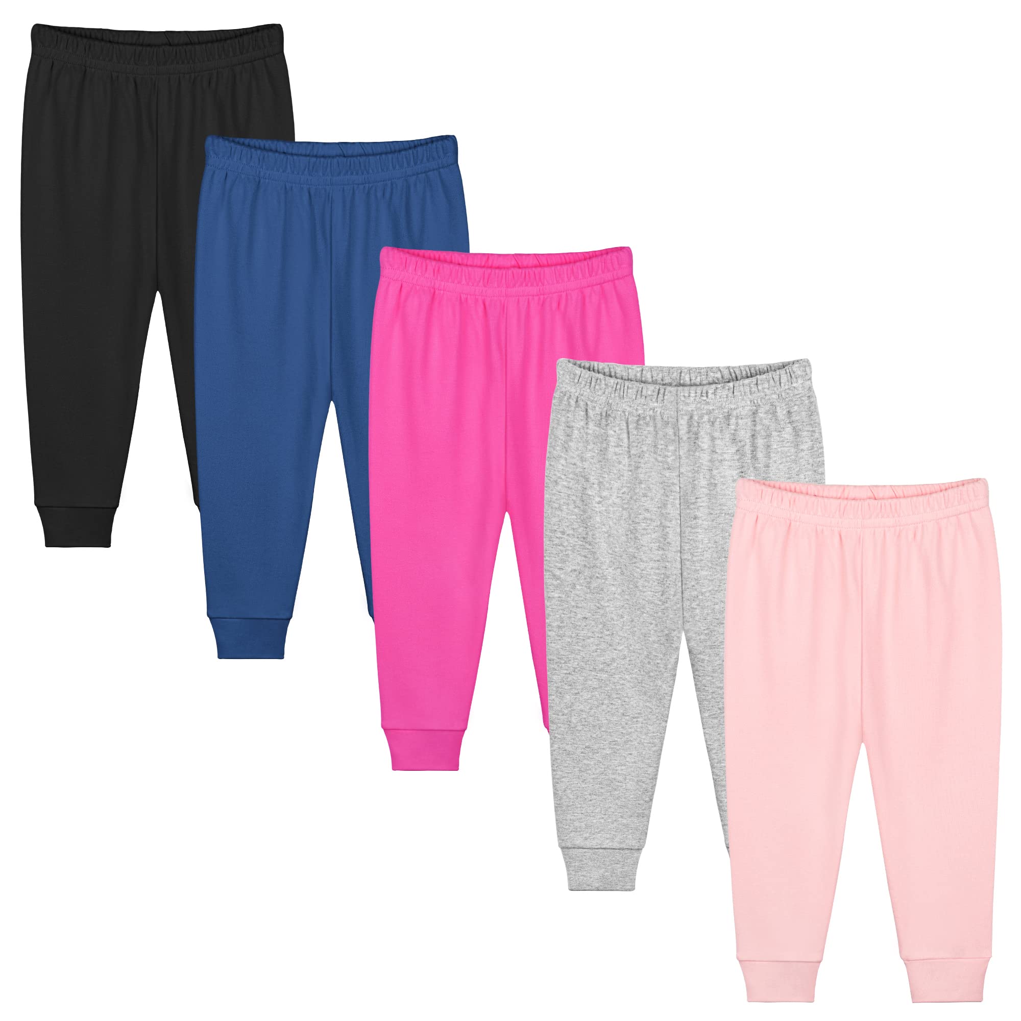 Resinta 5 Pack Baby Girls' Pants Baby Soft Cotton Leggings, 3 Months to 24 Month Sizes