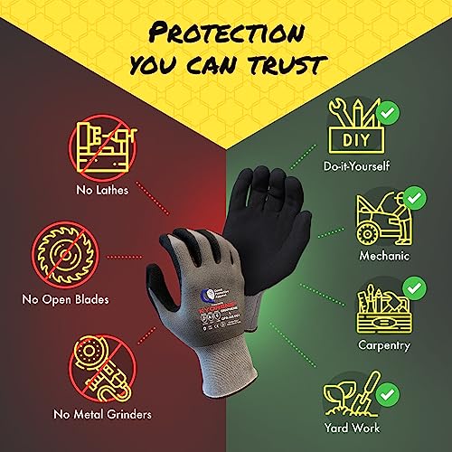 Quest Cut Resistant Work Gloves β Cut Proof Working Gloves Heavy Duty Cutting and Abrasion Protection β Puncture Resistant Gloves - Large, Pack of 3 Pairs