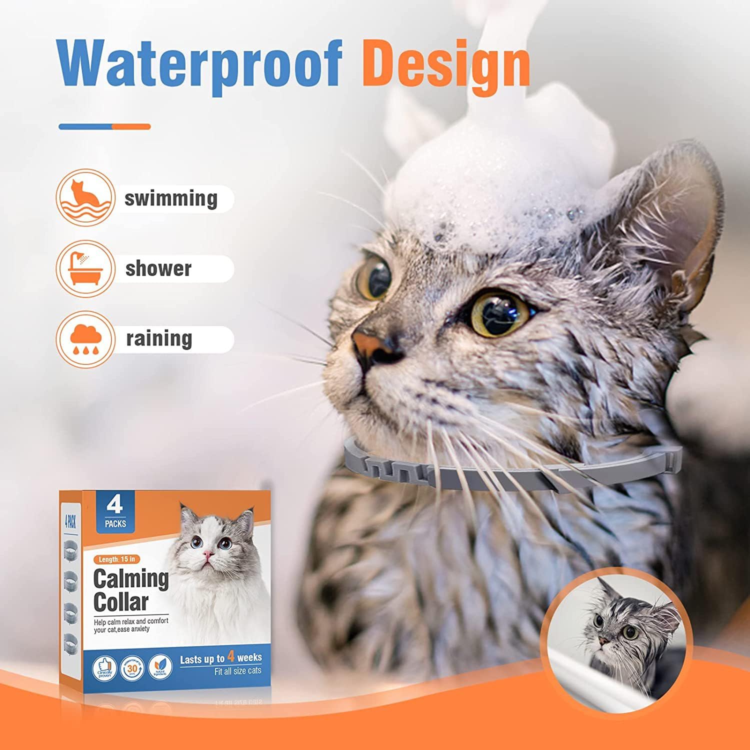 PAIFAC Calming Collar for Cats,Long-Lasting Pheromone Collar Help Calm Relax and Comfortyour Cat, Ease Anxiety,4 Pack