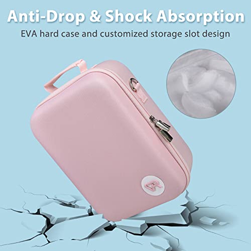 Piskyet Carrying Case Compatible with Q2/Elite Version VR Gaming Headset/Touch Controllers Accessories, Hard Travel Case, Handbag & Messenger Bag - Pink