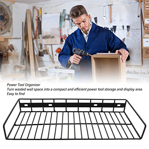 Power Tool Organizer, Larger Capacity Drill Holder Wall Mount, Heavy Duty Garage Tool Organizer and Storage, Tool Storage Rack for Garage Pegboard, Cordless Drill Charging Station, 2 Layer