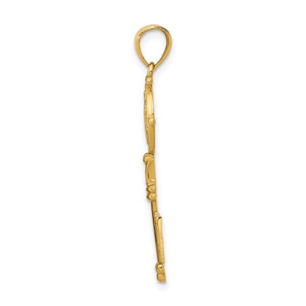 IceCarats 14K Yellow Gold San Benito 2 Sided Key Necklace Charm Pendant Only