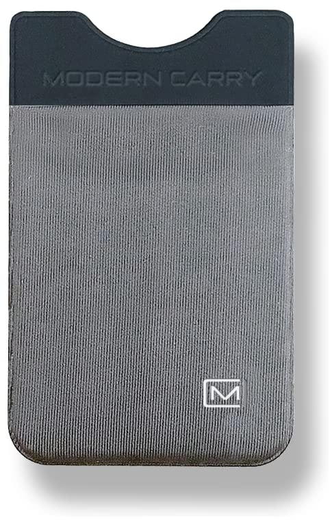 Modern Carry Elastic Minimal Card Holder, Minimalist Wallet for Men & Women, Credit Card & Business Card Holder, Slim Credit Card Wallet - Ultra Thin w/ 2 Card Slots (Gray)