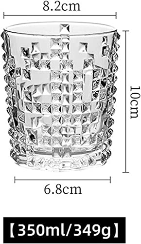 MOBEBI Wineglass,Glass,12oz Crystal Whiskey Glasses, Rocks Glasses Set, Premium Old Fashioned Glasses for Drinking Bourbon, Vodka,Tequila-B-Set of 4 (Color : A, Size : Set of 4)