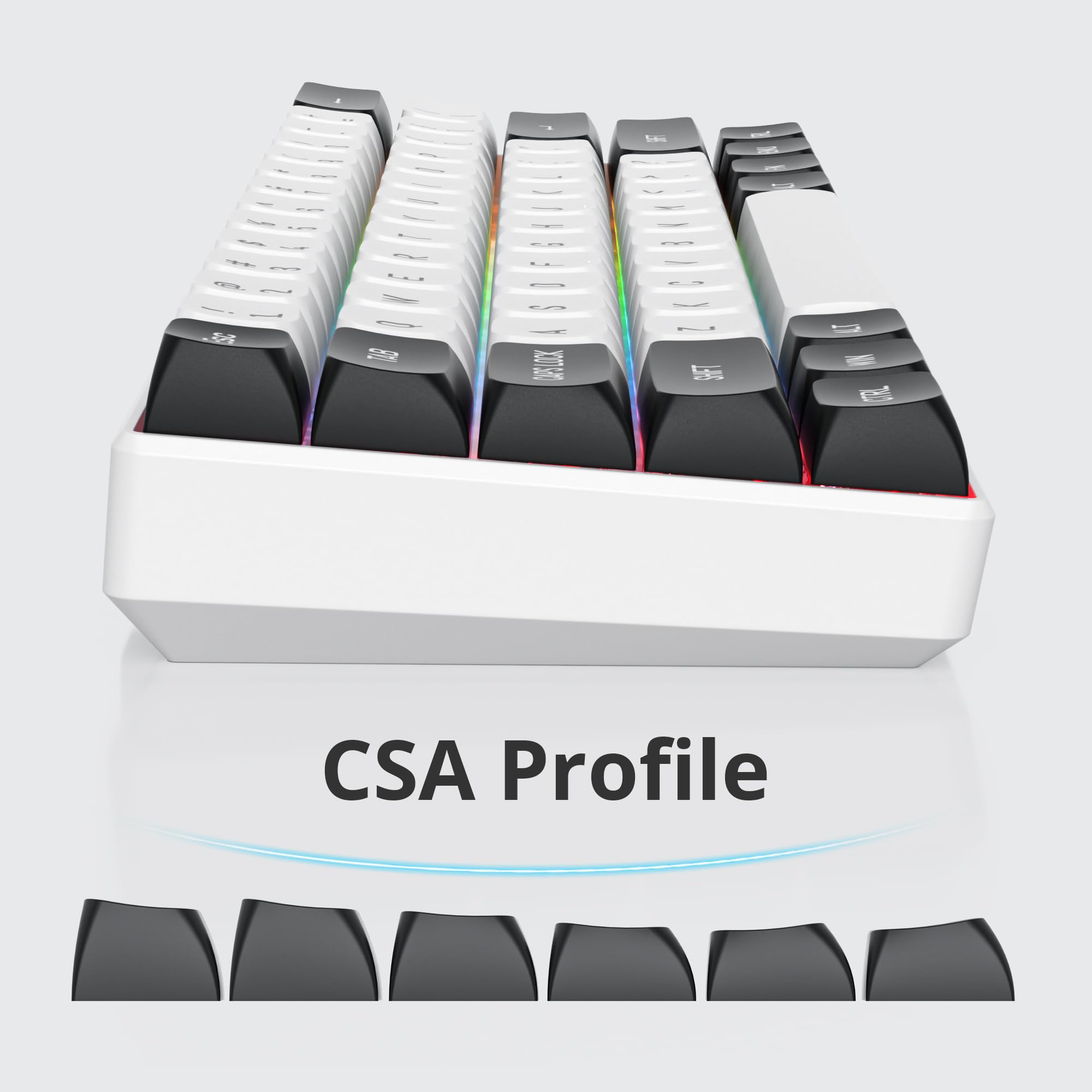 Taeeiancd Keycaps 60 Percent 150 Keys Double Shot PBT Custom Gaming Keycaps CSA Profile for US/ISO Layout 60% 65% 95% Cherry/Gatron MX Switches Mechanical Gaming Keyboards