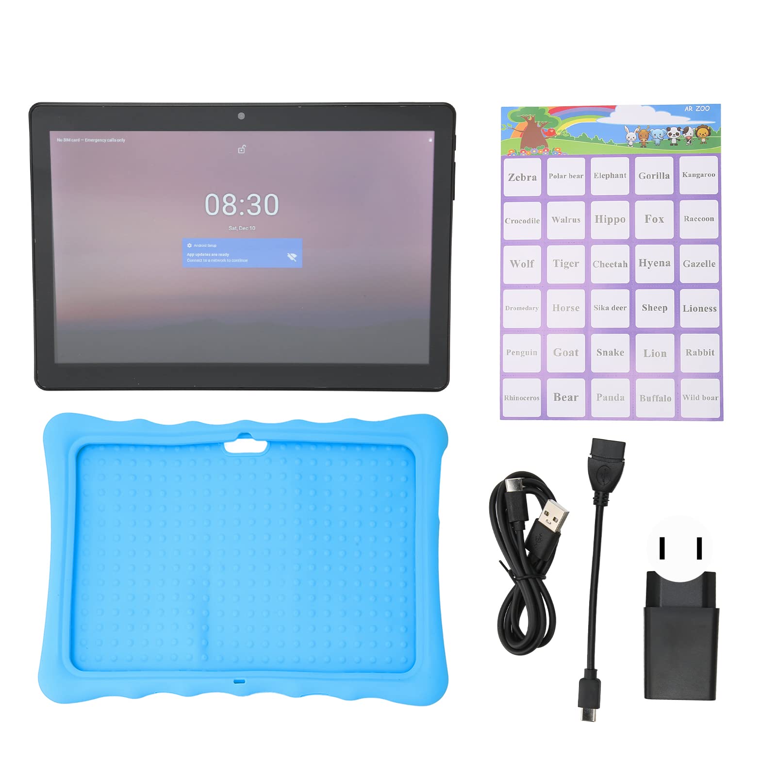 Kids Tablet, 10.1 Inch Android 10 Tablet PC, 2GB RAM 32GB ROM, IPS Touchscreen, Quad Core CPU, Dual Camera, Bluetooth, WiFi, Parental Control, Toddler Tablet with Shockproof Case (Blue)