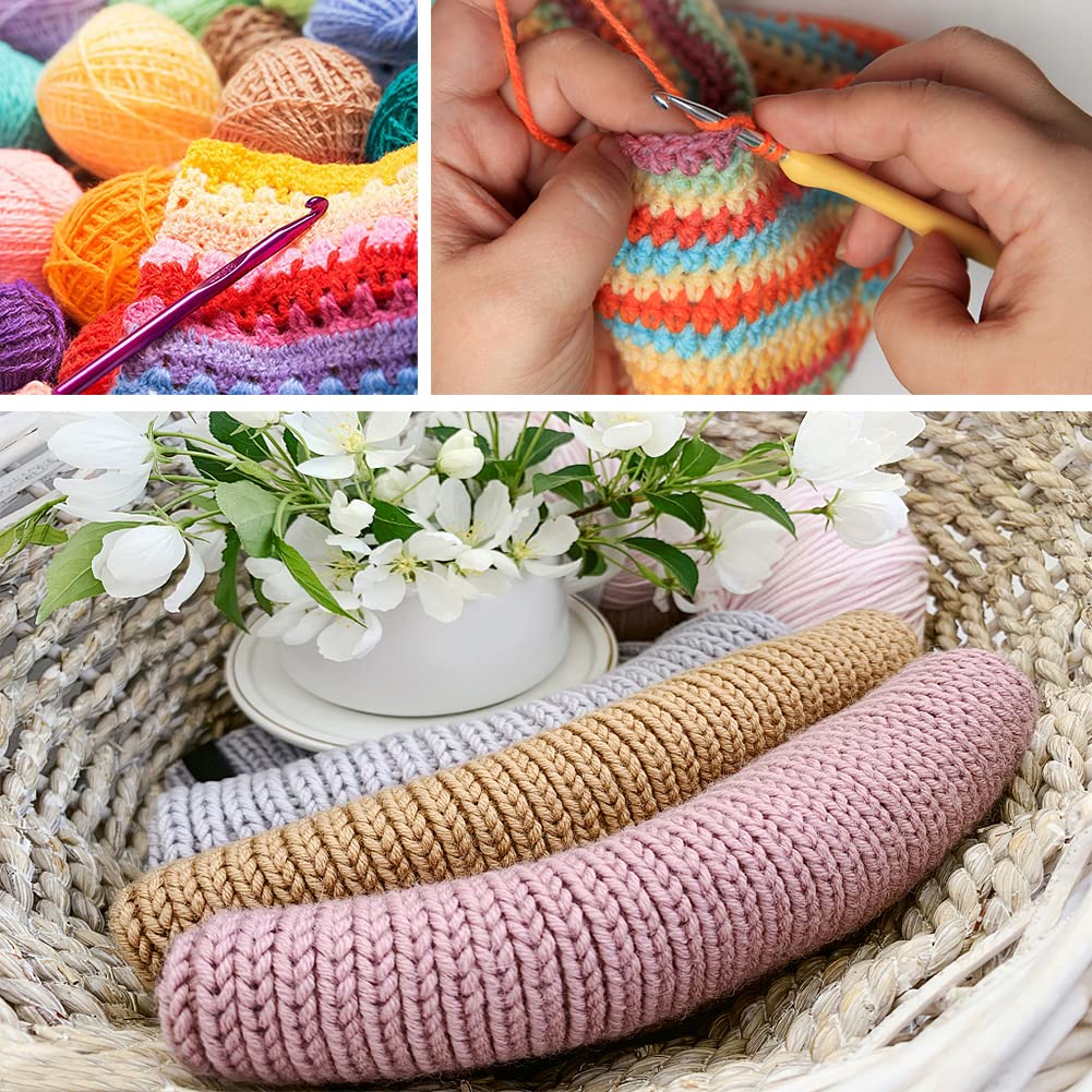 Katech 74 pcs Crochet Hooks Kit with Deer Pattern Storage Case, Ergonomic Crochet Hooks Knitting Needles Set Weave Yarn DIY Knitting Tools for Beginners and Crochet Lovers