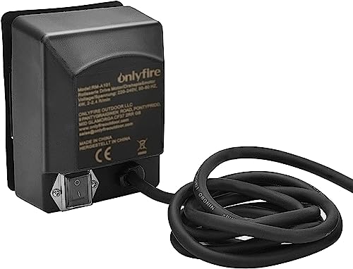 Pugmiia Onlyfire BRK-6025 Enamelled Rotisserie Ring Kit Fits Weber 57CM Charcoal Kettle Grill with Electric Motor for UK fits Most Others 57 cm Kettle BBQ