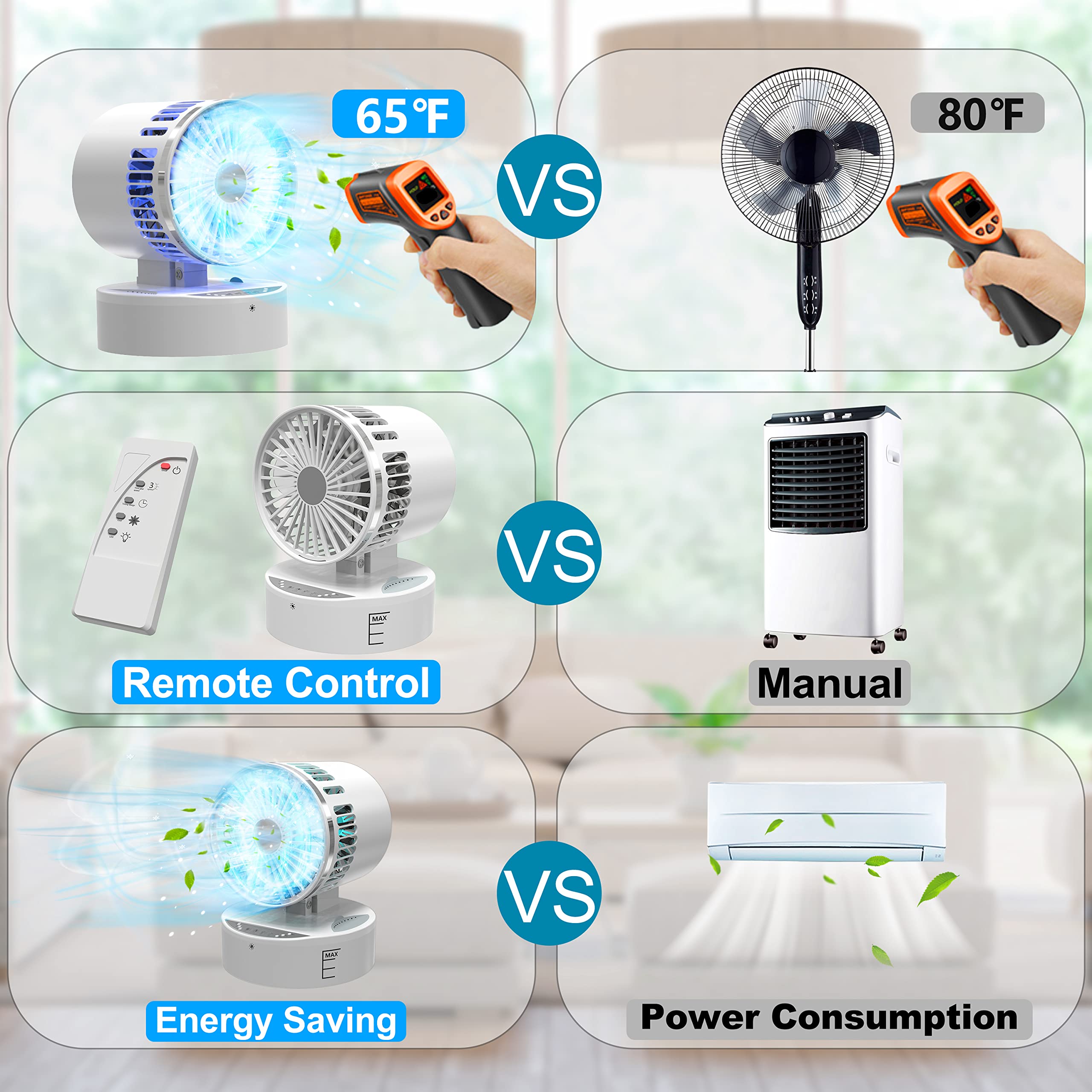 Portable Air Conditioners - Remote Control Personal Air Conditioner Unit,Mini Air Cooler AC with Cooling Metal Filter