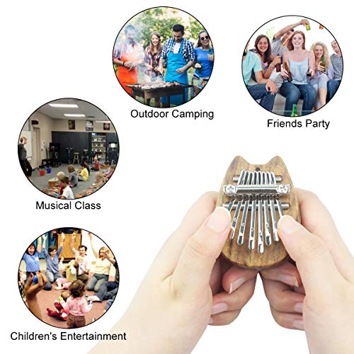Kalimba 8 Key Thumb Piano Mini Kalimba Portable Mbira Finger Piano Best Gift for Kids, Birthday, Christmas, Beginner, Party