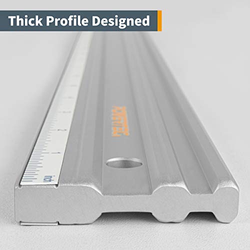 POWERTEC 71503 50" Anodized Aluminum Straight Edge | Metal Straight Edge Machined Flat to Within 0.003” Over Full 50” - Professional Finishing Tools