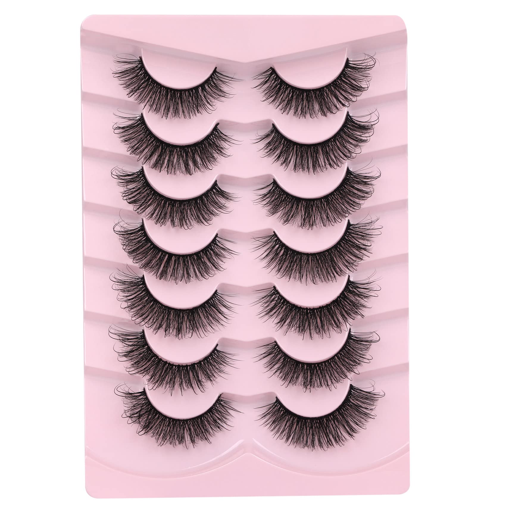Russian Strip Lashes Fairy Fluffy Natural Look Wispy zanlufly Mink Lashes Cat Eye D Curl that Look Like Eyelash Extension Reusable False Eyelashes Pack