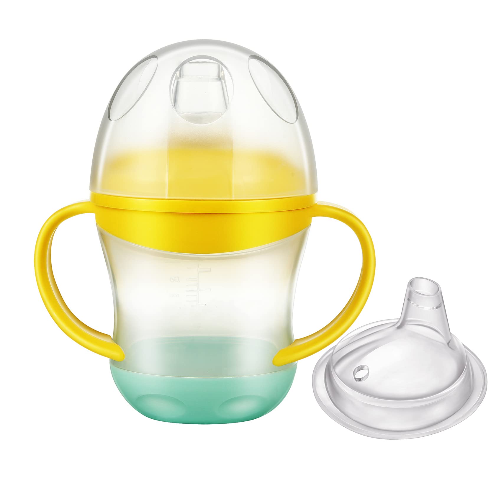 PandaEar Toddler Sippy Cup with Straw| Spill Proof Cup for Kids| Soft Spout Baby Training Drinking Cup| Water Bottle with Handle for Baby 6 months+| with 1 Replacement Silicone Spout